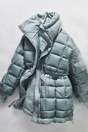 Free People Like A Dream Long Reversible Puffer Jacket - Smoked Sage