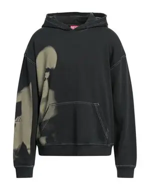 DIESEL® Cotton And Polyester French Terry Hoodie - Black