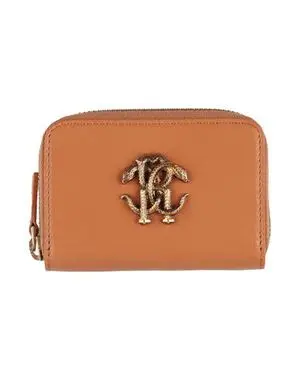 Roberto Cavalli Coin Purse Camel Bull Skin - Beige
