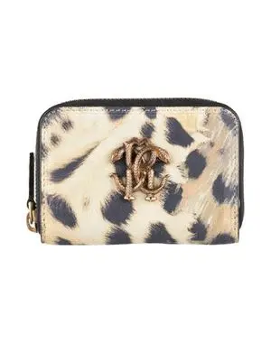 Roberto Cavalli Coin Purse Bull Skin - Beige