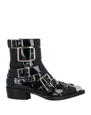 Alexander McQueen Patent Leather Ankle Boots - Black