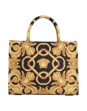 Versace Handbag In Polyester And Calfskin - Black