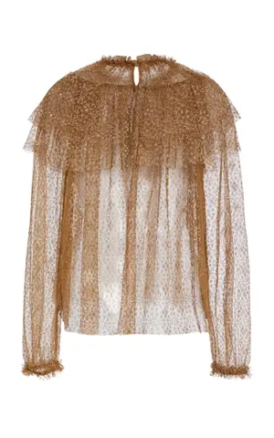 Ulla Johnson Viviane Capelet Lace Shirt - Gold