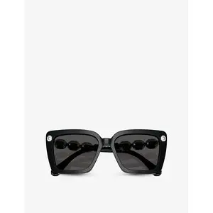 SWAROVSKI Sk6032 Square Sunglasses - Black