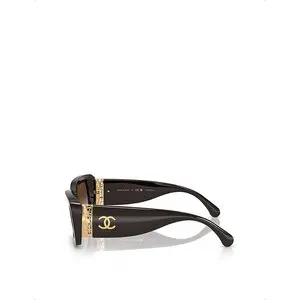 Chanel Ch5534 Rectangle-frame Sunglasses - Brown