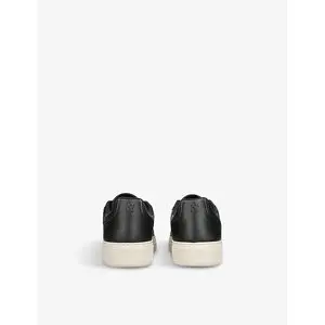 REPRESENT Brand-embossed Leather Low-top Trainers - Black