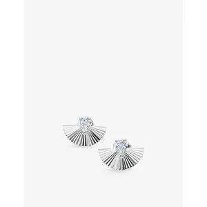 CARAT* LONDON Celene Fan Stud Earrings - Silver