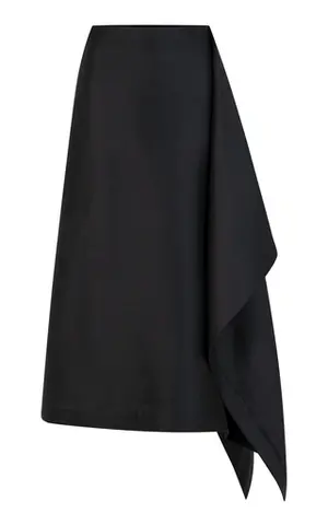 HEIRLOME Mel Draped Silk Crepe Skort - Black