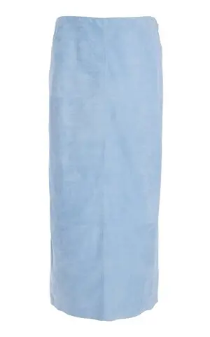 Proenza Schouler Nadia Suede Maxi Skirt - Light Blue