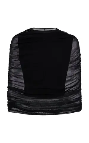 BRANDON MAXWELL Lyra Shirred Knit Top