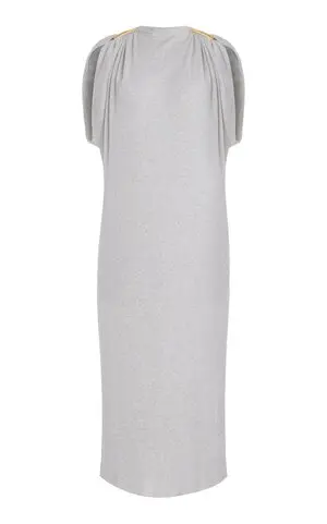 Brandon Maxwell Lucy Draped Ribbed Jersey Midi Dress - Grey