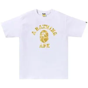 A BATHING APE Color Camo College Tee /yellow - White
