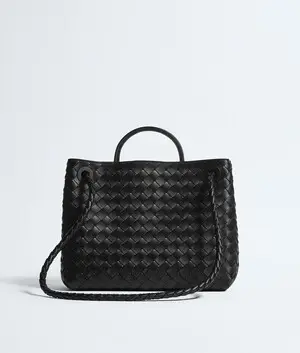 Bottega Veneta Intrecciato Leather Top Handle Bag - Black