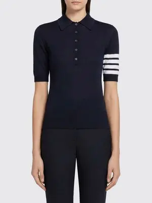 Thom Browne Virgin Wool Polo Shirt - Blue