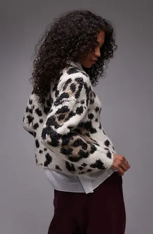 Topshop Animal Spot Relaxed Sweater
