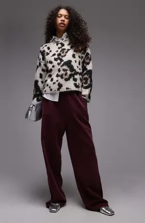 Topshop Animal Spot Relaxed Sweater