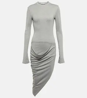 JW Anderson Draped Jersey Midi Dress - Grey