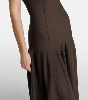 Khaite Ava Off-shoulder Maxi Dress - Brown