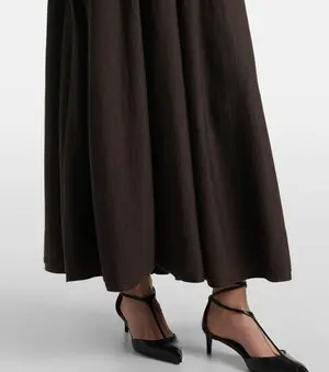 Khaite Ava Off-shoulder Maxi Dress - Brown