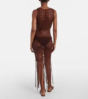 Anna Kosturova Fringed Cotton Minidress