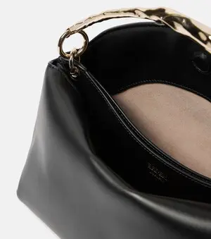 Erdem Bloom Medium Leather Tote Bag - Black