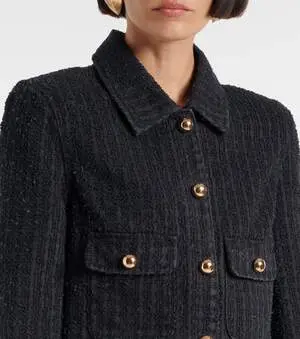 SELF-PORTRAIT Embellished Cropped Denim Jacket