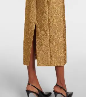 MARKARIAN Farrah Floral Brocade Midi Dress