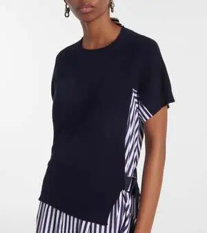 Sacai Striped Cotton Midi Dress