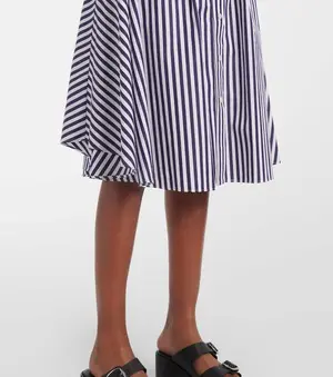 Sacai Striped Cotton Midi Dress