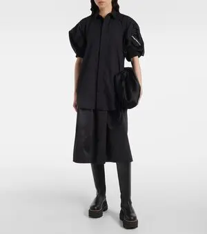 Sacai Poplin And Technical Twill Shirt Dress