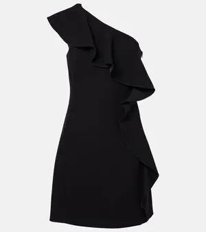 Max Mara Giacomo Ruffled Sablé Minidress - Black