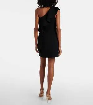 Max Mara Giacomo Ruffled Sablé Minidress - Black
