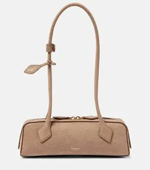 Alaïa Le Teckel Small Croc-effect Shoulder Bag - Beige