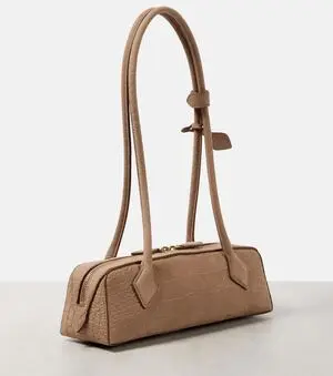 Alaïa Le Teckel Small Croc-effect Shoulder Bag - Beige