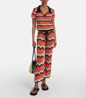 Anna Kosturova Striped Cotton Polo Shirt - Multicoloured