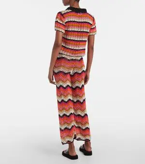 Anna Kosturova Striped Cotton Polo Shirt - Multicoloured