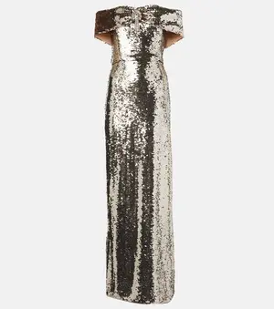 SELF-PORTRAIT Sequined Maxi Dress