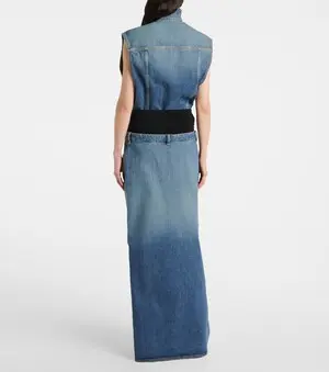 Alaïa Denim Maxi Skirt