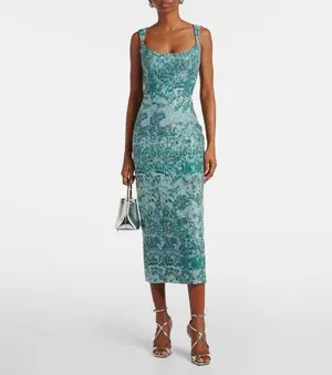 MARKARIAN Brocade Corset Dress - Blue