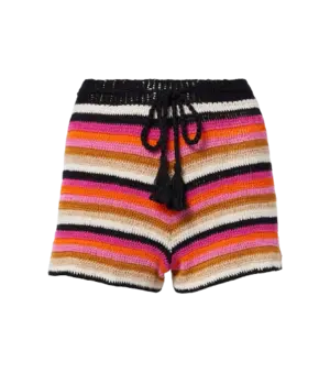 Anna Kosturova Summer Cotton Crochet Shorts - Multicoloured