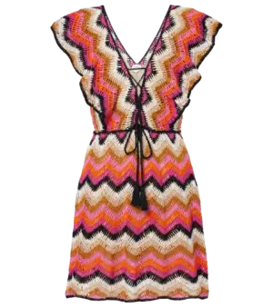 Anna Kosturova Melissa Cotton Crochet Minidress - Multicoloured