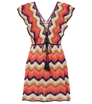 Anna Kosturova Melissa Cotton Crochet Minidress - Multicoloured