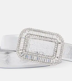 ROGER VIVIER Pilgrim Metallic Leather Belt