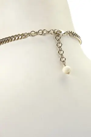 Chanel Crystal Cc Choker Necklace - Beige