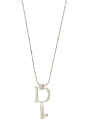 Dior Key Pendant Necklace - Silver