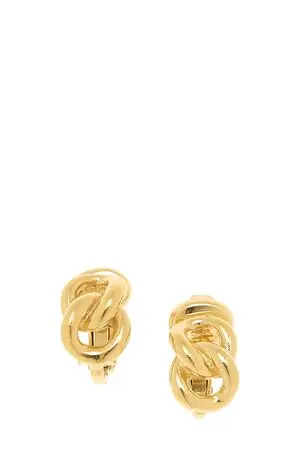 Dior Quilted Button Earrings - Gold