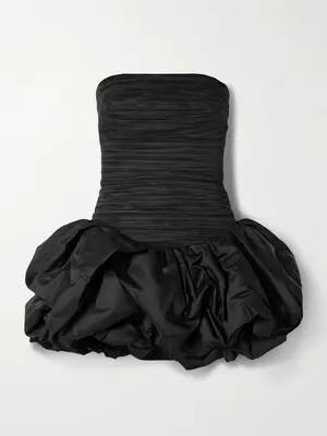 Aje Violette Strapless Ruched Mini Dress - Black