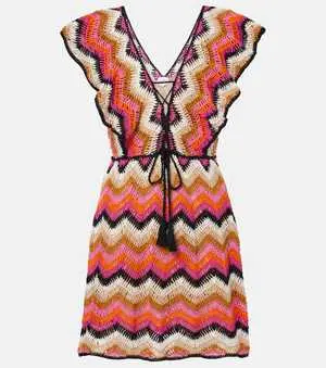 Anna Kosturova Melissa Cotton Crochet Minidress - Multicoloured