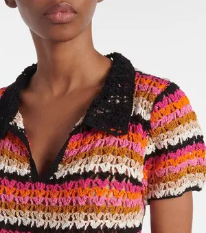 Anna Kosturova Striped Cotton Polo Shirt