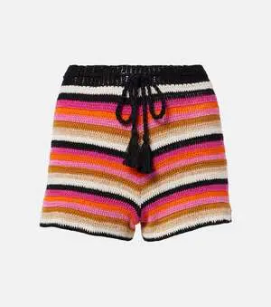 Anna Kosturova Crochet Cotton Shorts - Multicoloured